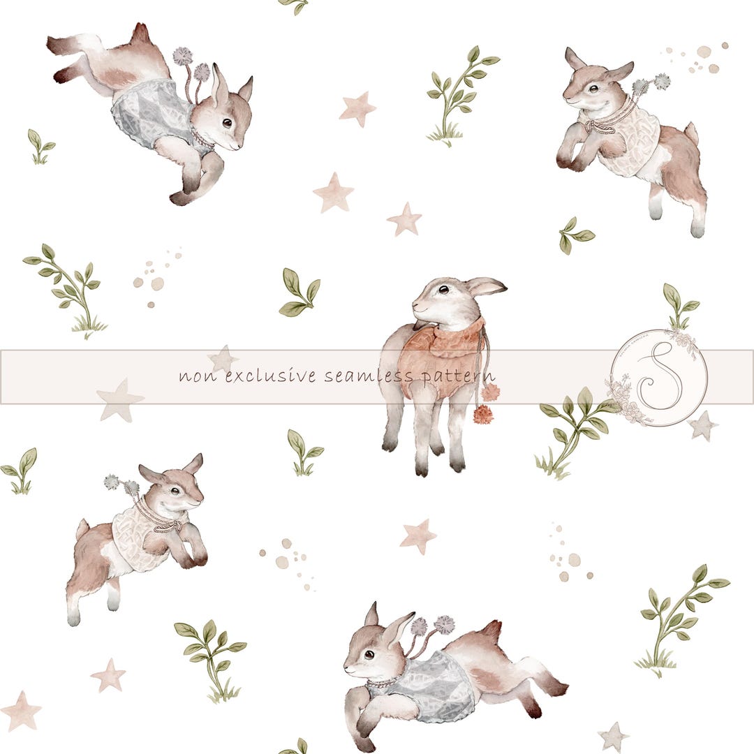 Baby Goats Seamless Pattern, Fabric Design (PNG Digital Download) - Etsy