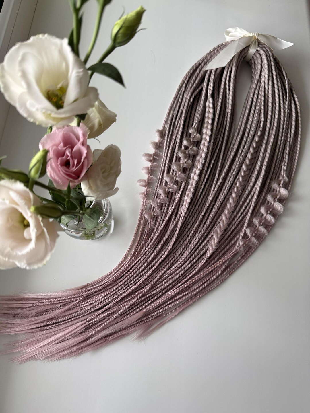 Synthetic Braids and Senegalese Locs Platinum Rose/thin Double Ended ...