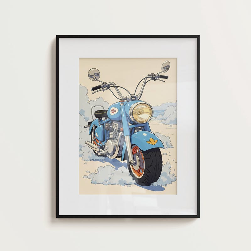 Motorcycle Art Print - Etsy