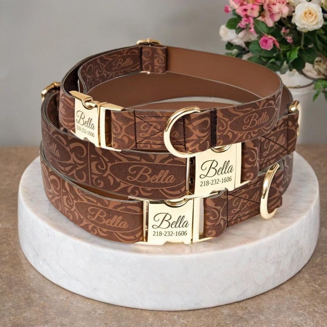 Personalized Leather Dog Collar - Custom Bespoke - Small to Extra Large ...