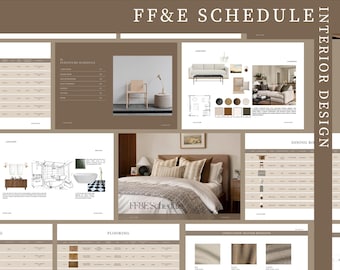 Interior Design Finishes and Fixtures Schedule Template, Canva Template ...