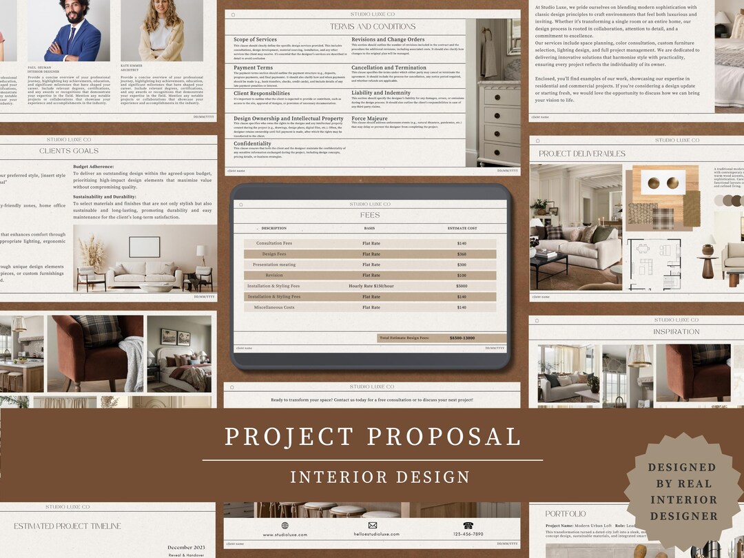 Interior Design Client Proposal Template, Design Presentation Template ...