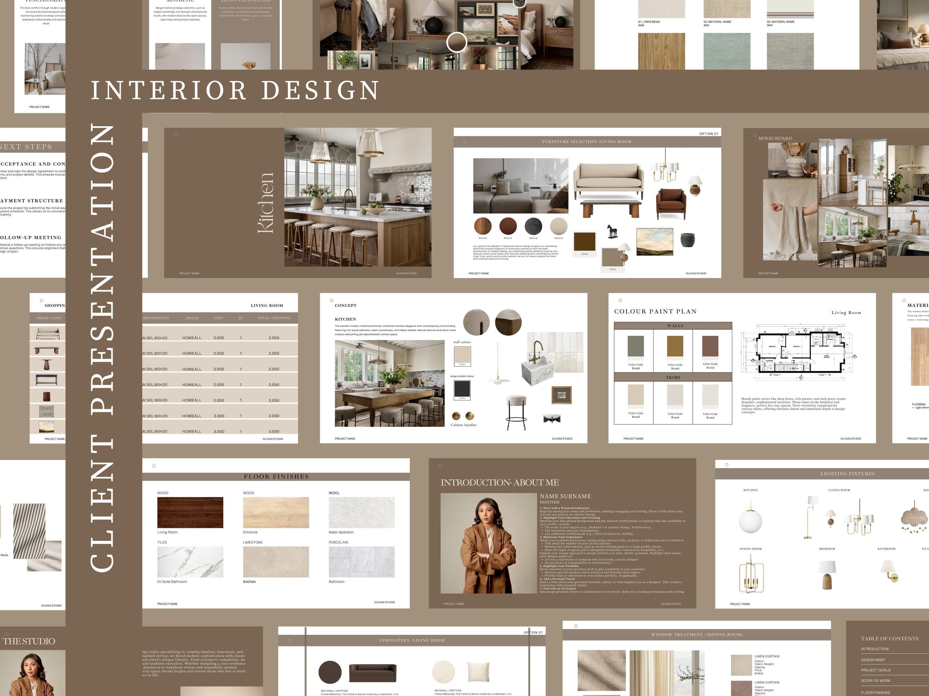 Interior Design Client Presentation, Design Presentation Template ...
