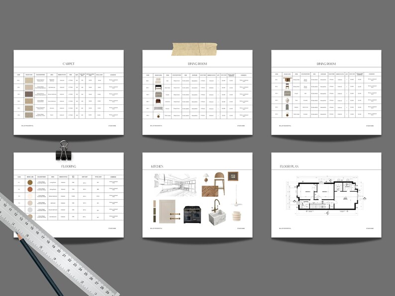 Interior Design Finishes and Fixtures Schedule Template, Canva Template ...