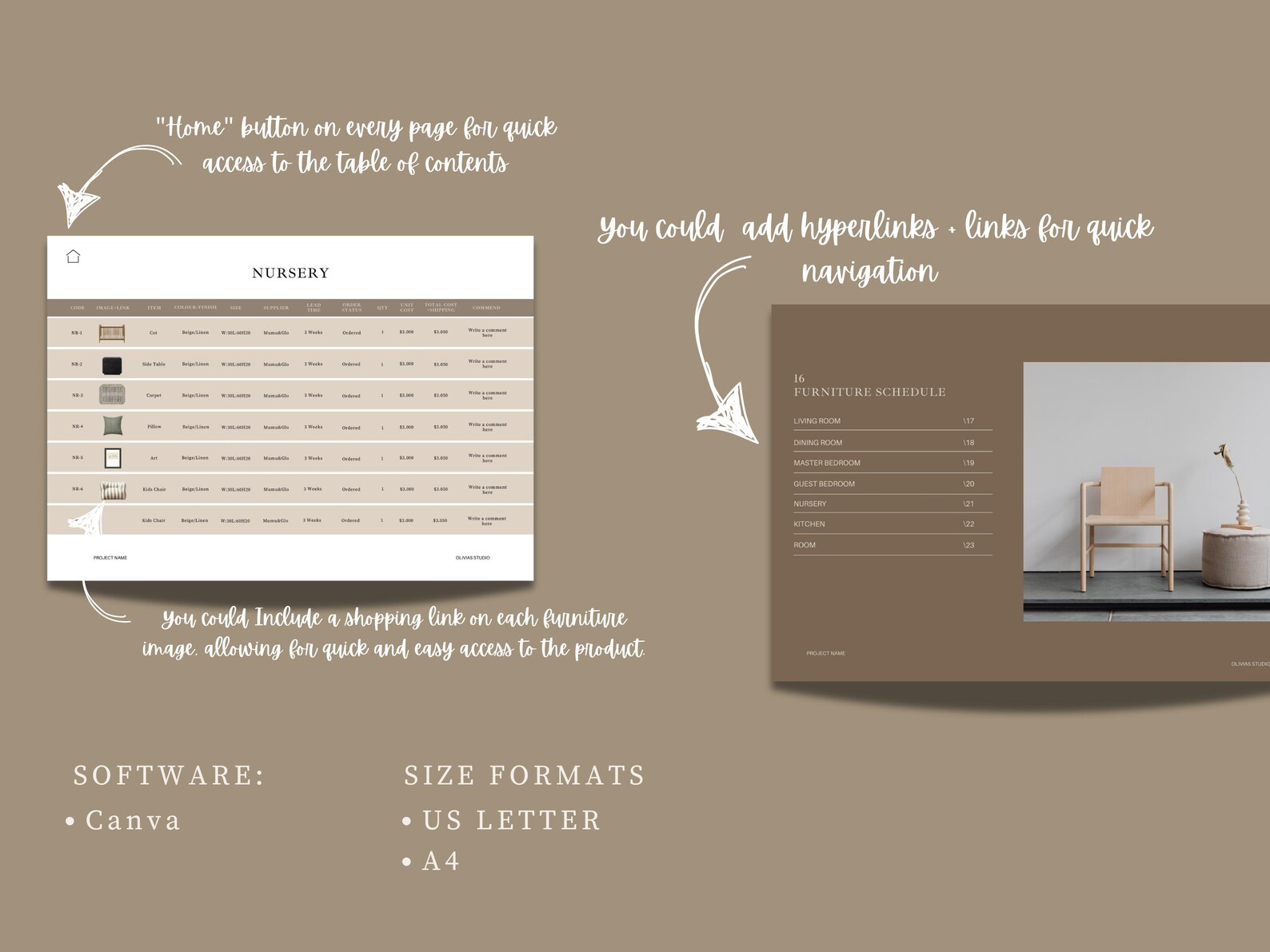 Interior Design Finishes and Fixtures Schedule Template, Canva Template ...