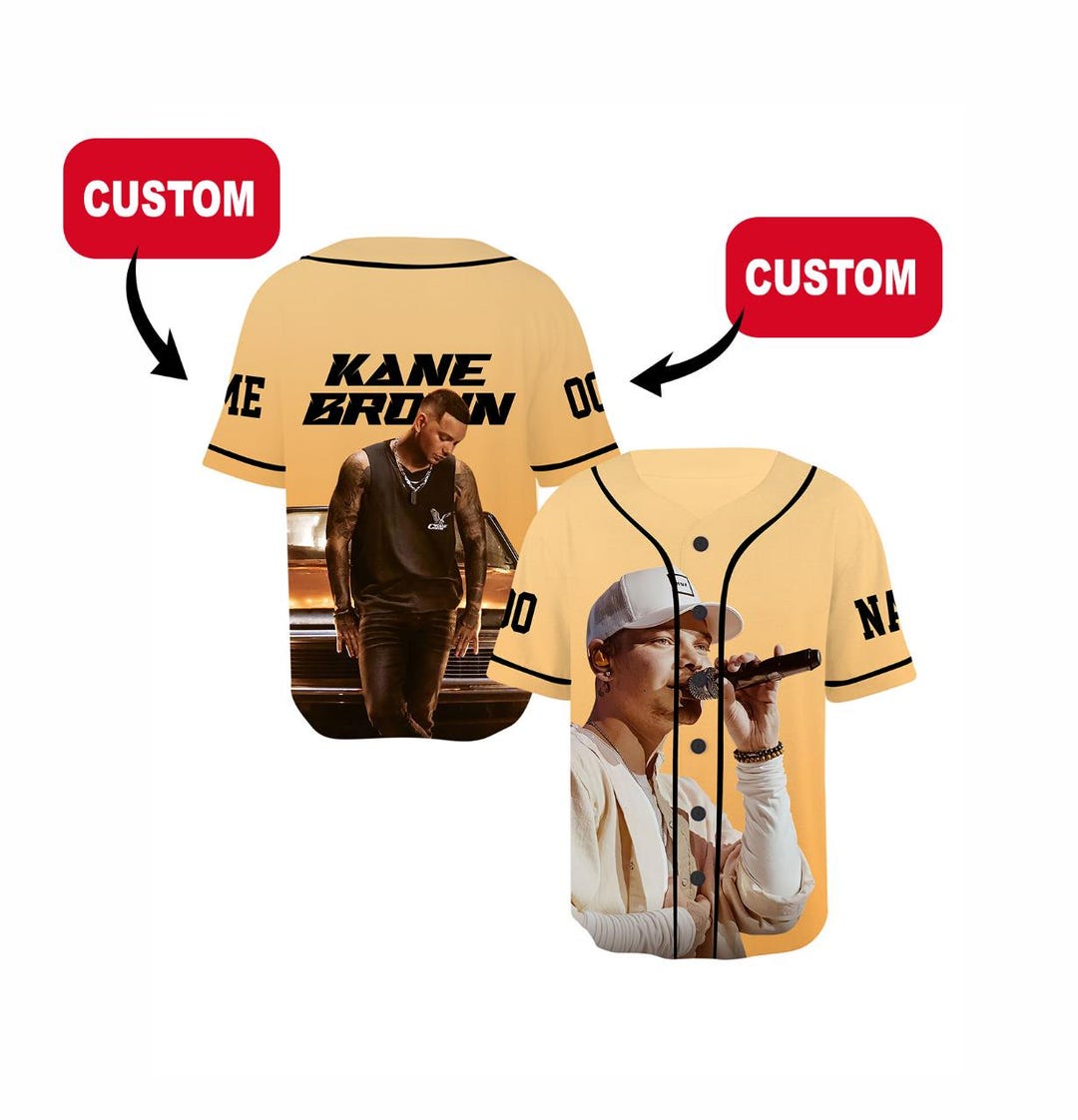 Kane Brown Baseball Jersey, Personalized Kane Brown Tour Jersey,kane ...