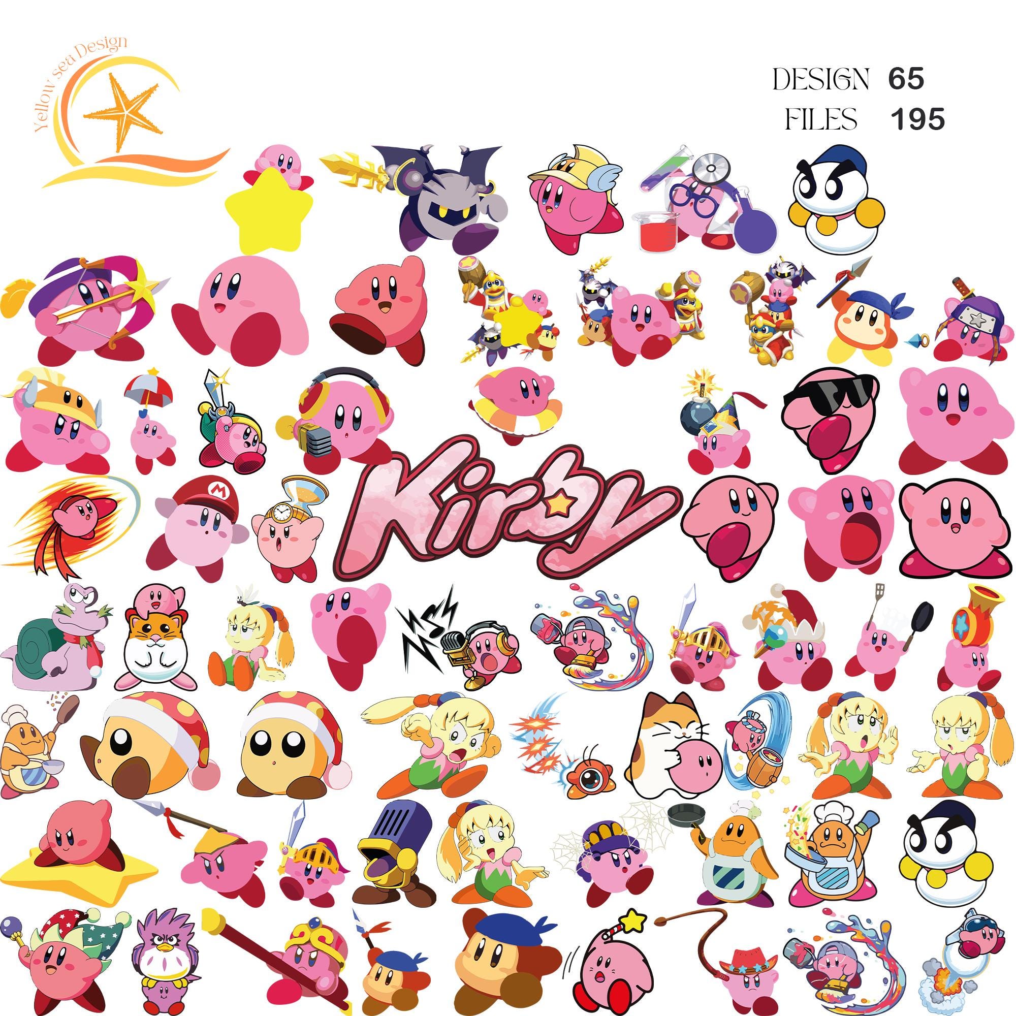 Kirby Cartoon Chracters Poster Svg/ Sticker / Png / Digital Print/ Pdf ...