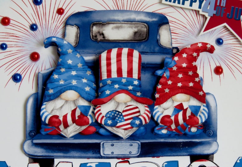 DIY 3D 4th of July Gnomes Kit Handmade Gnomes Cards - Etsy