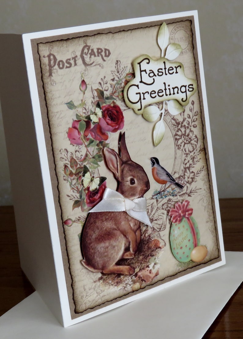 DIY Handmade Vintage 3D Easter Greetings Card Kit Hand - Etsy