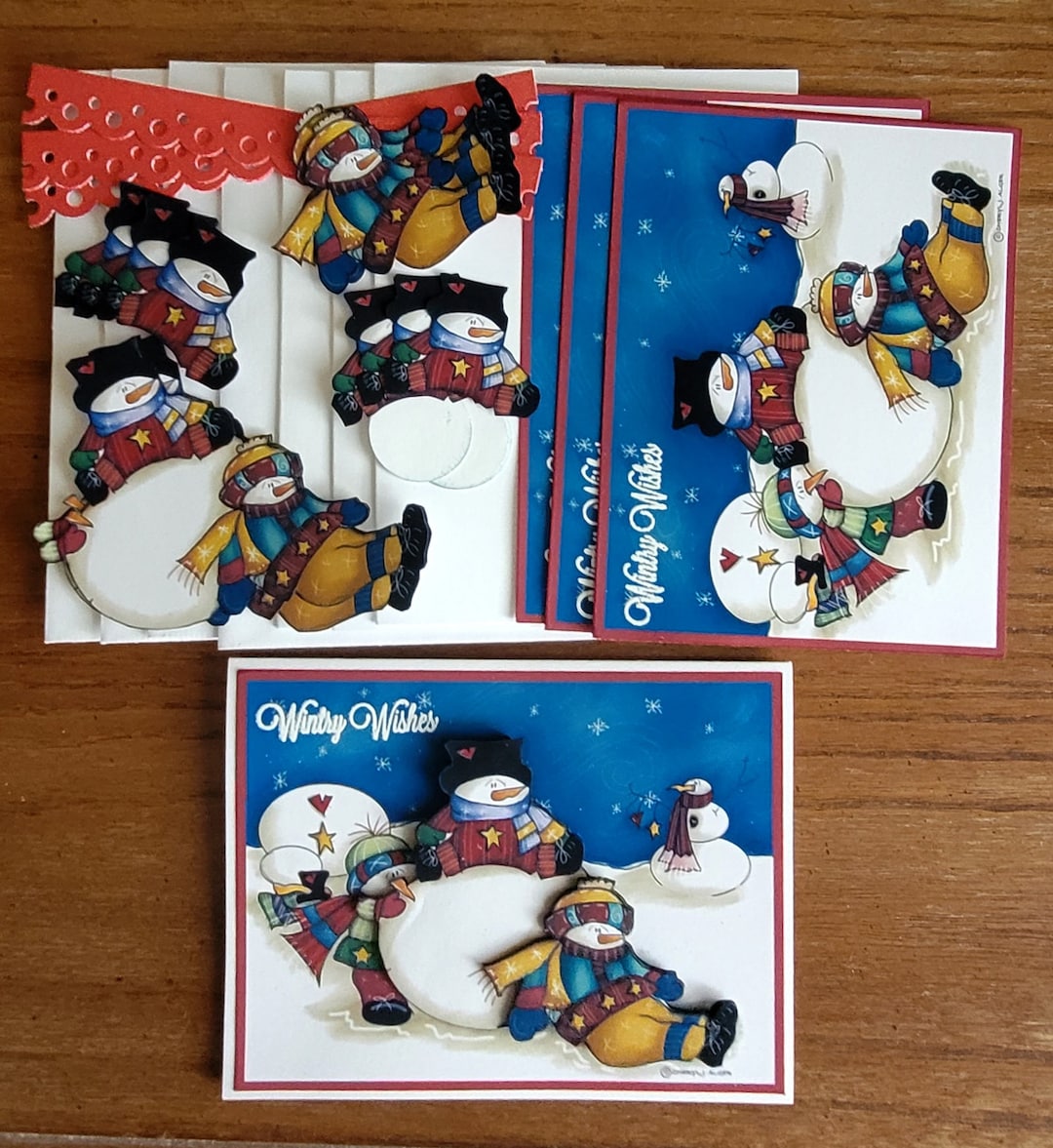 DIY Building a Snowman 3D Card Making Kit, Christmas Card, Birthday ...
