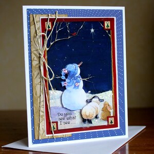 DIY Handmade 3D Snowman Lamb and Christmas Star 4 Card Kit, Holiday ...