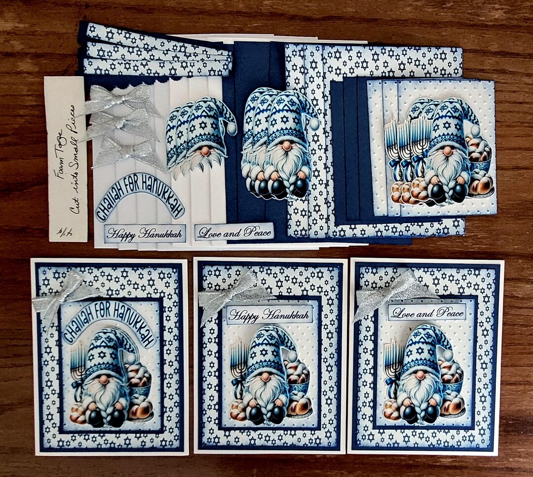 DIY 3D Handmade Hanukkah Gnome Card Kit, Challah for Hanukkah, Jewish ...