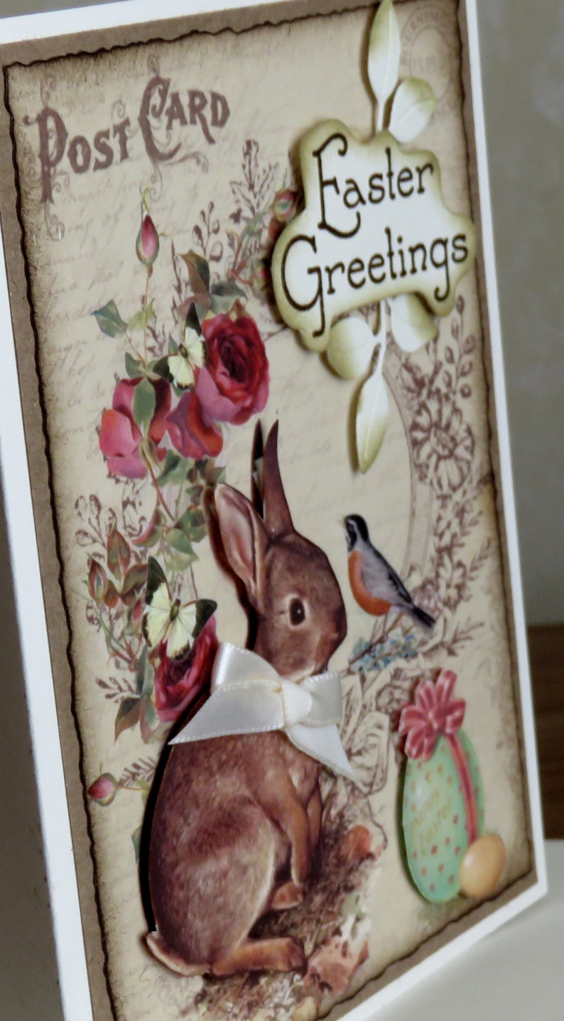 DIY Handmade Vintage 3D Easter Greetings Card Kit Hand - Etsy