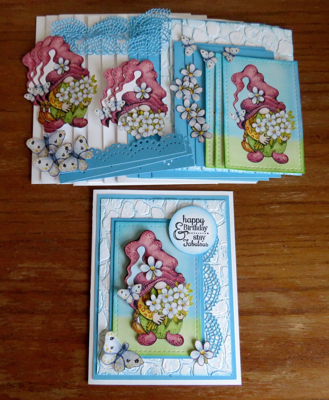 DIY 3D Gnome With Flowers Handmade Card Kit Choice of - Etsy