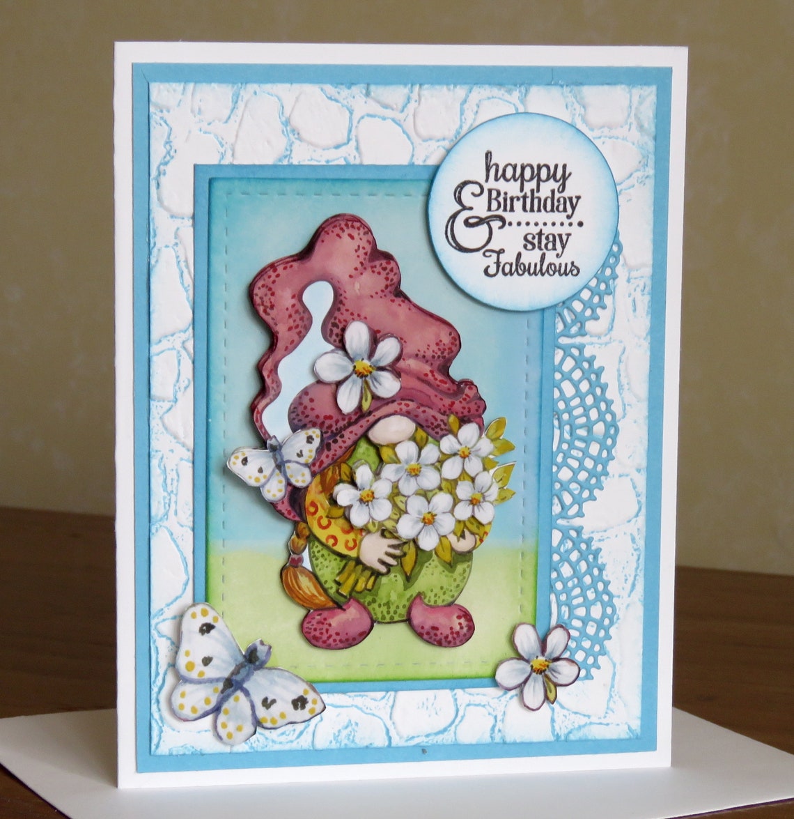 DIY 3D Gnome With Flowers Handmade Card Kit Choice of - Etsy