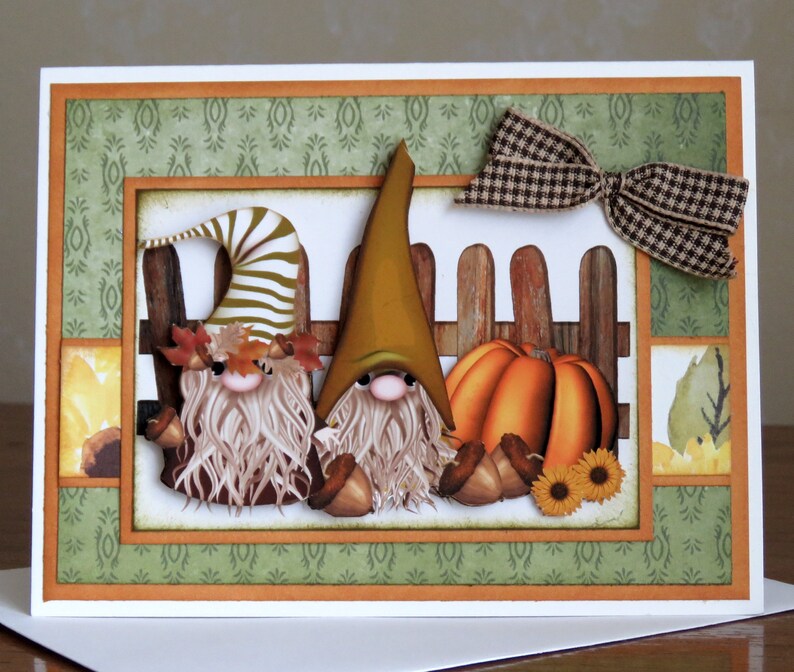 DIY Card Fall Gnomes Card Kit Handmade Autumn Greeting Card - Etsy