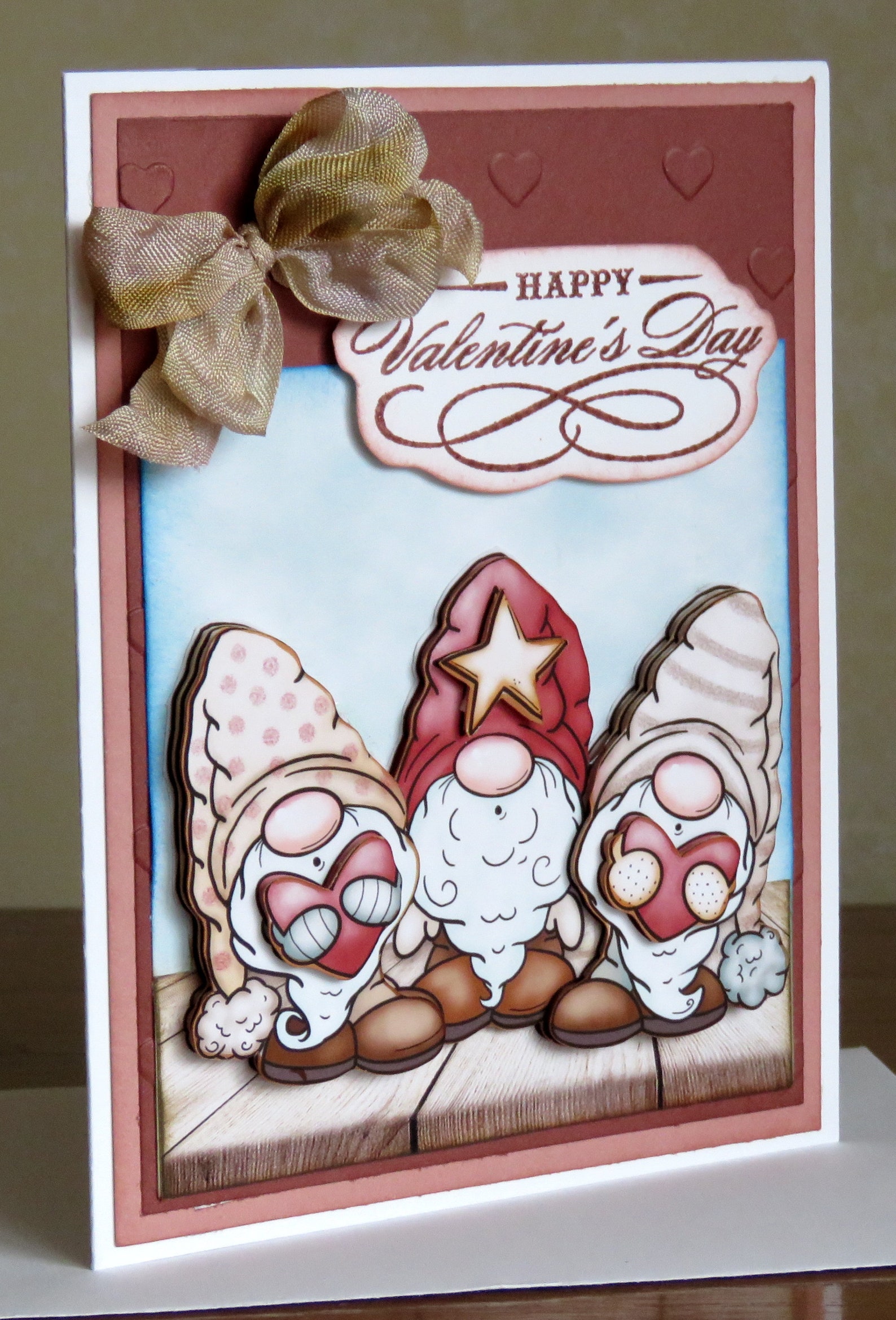 DIY 3D Gnomes Valentine 4 Card Kit, Happy Valentine's Day, Valentine ...