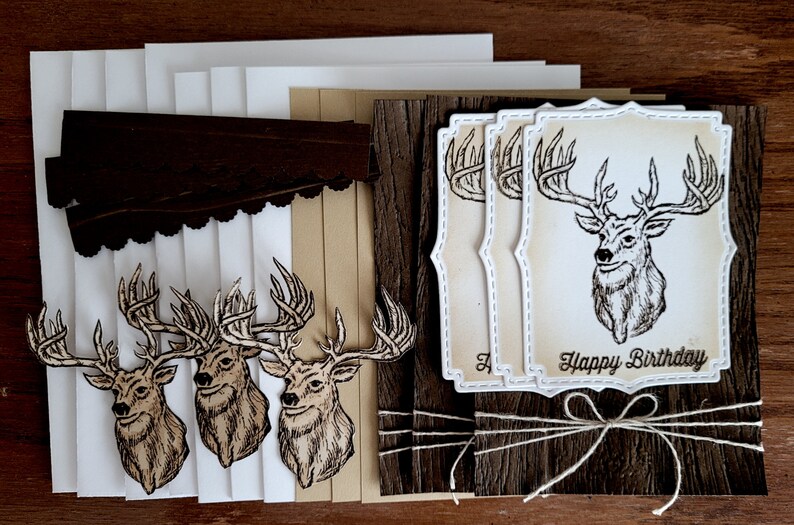 DIY Masculine Birthday Card Kit. Birthday Cards Hand Stamped - Etsy