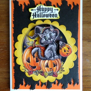 DIY Halloween Card Kit, 3D Halloween Cards, Black Cat Cards, Trick or ...