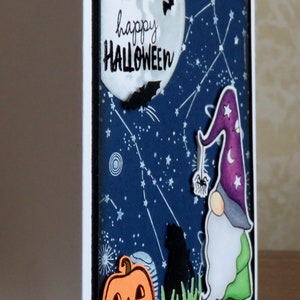 Cute Gnome Halloween Card, Hand Stamped Cards, Halloween Cards, Spooky ...