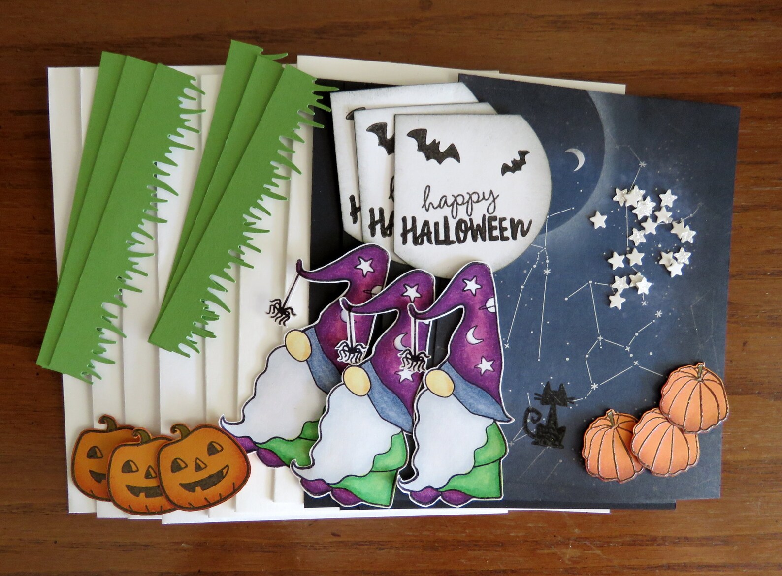DIY Card Kit Spooky Gnome Card Hand Stamped Cards Halloween - Etsy