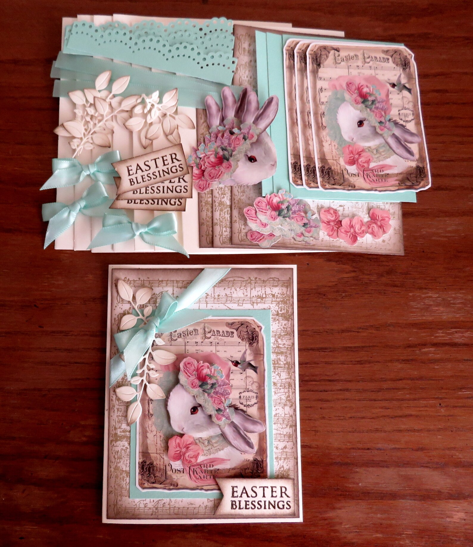 DIY Vintage Easter Blessing Card Kit Vintage Easter Card Kit - Etsy