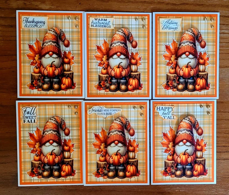 3D Fall Gnome With Pumpkins Card Kit, Happy Thanksgiving, Autumn ...