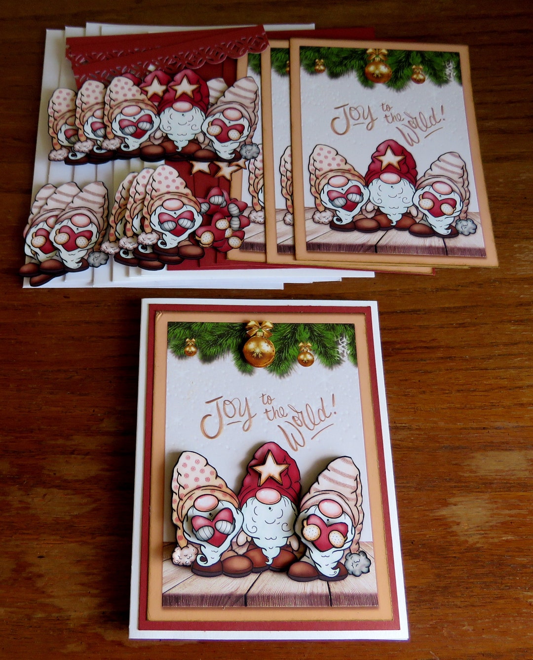 DIY 3D Christmas Caroling Gnomes Card Kit, 4 Handmade Cards, Three ...
