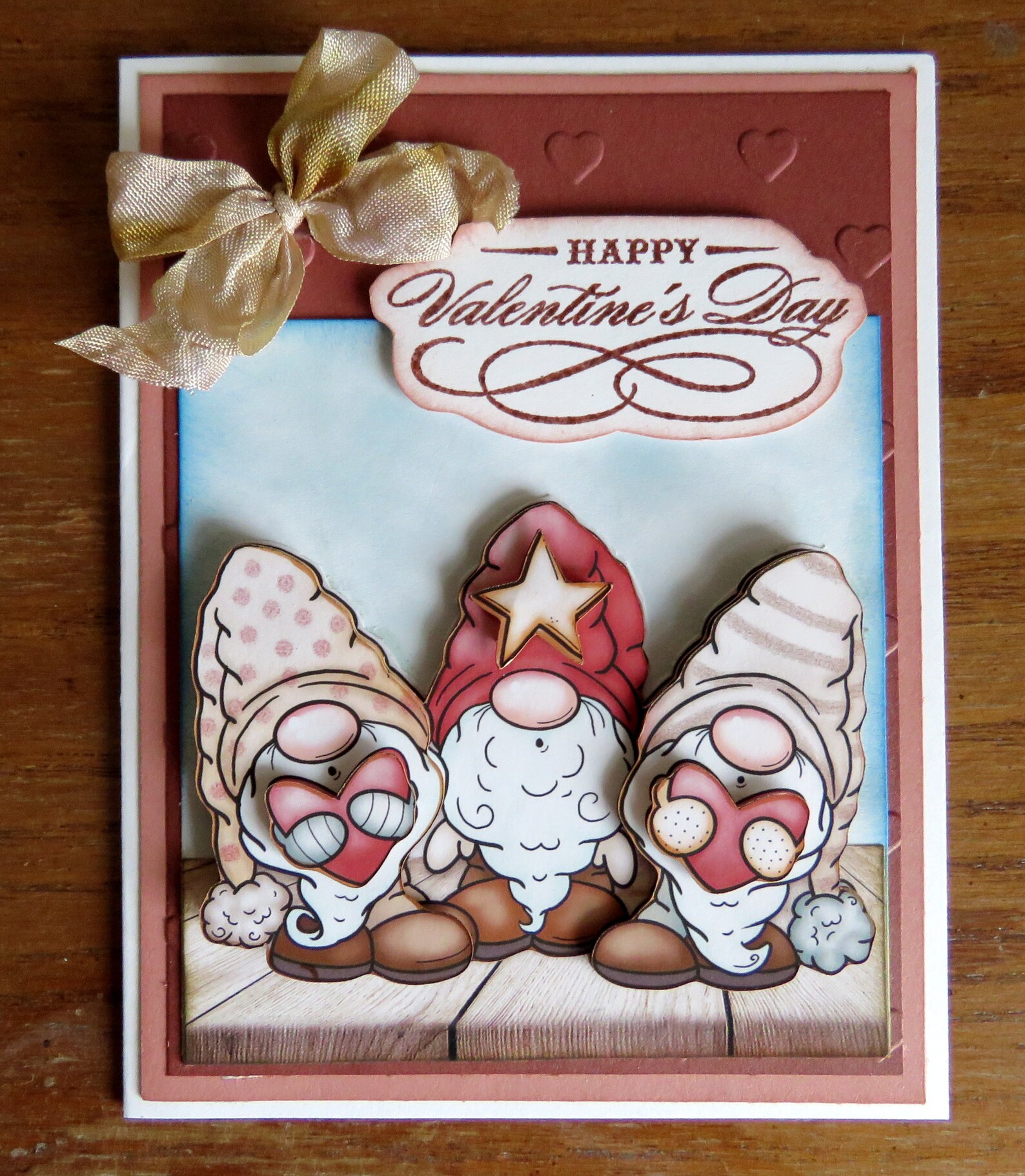 DIY 3D Gnomes Valentine 4 Card Kit, Happy Valentine's Day, Valentine ...