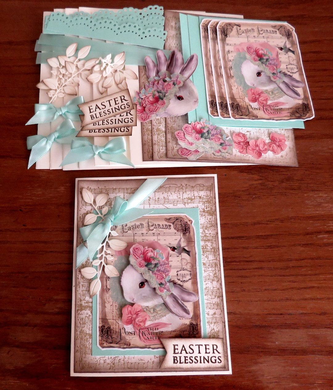 DIY Vintage Easter Blessing Card Kit, Vintage Easter Card Kit, Easter ...