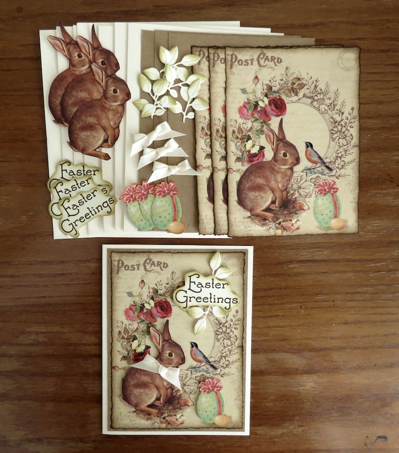 DIY Handmade Vintage 3D Easter Greetings Card Kit Hand - Etsy