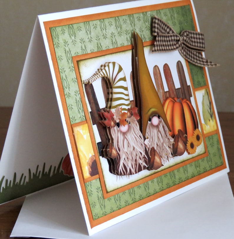 Fall Gnomes Card, Handmade Card, Autumn Greeting Card, All Occasion ...