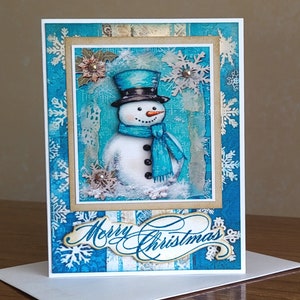 Easy to Assemble DIY Snowman and Snowflakes 3D Winter 4 Card Making Kit ...