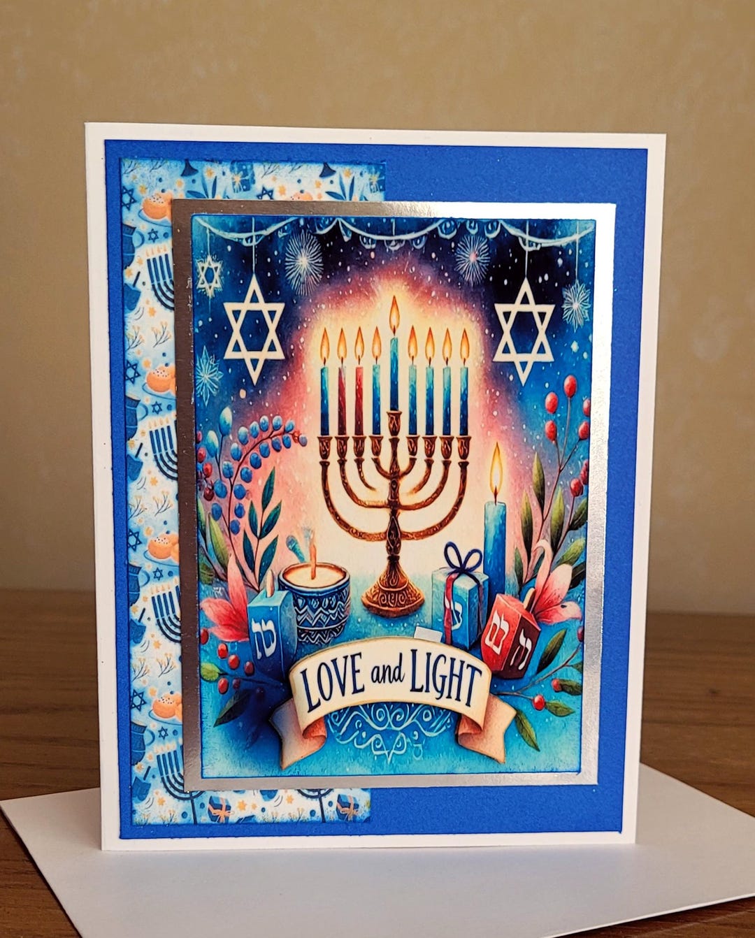 Handmade Hanukkah Greeting Card, Menorah, Happy Hanukkah, Jewish ...