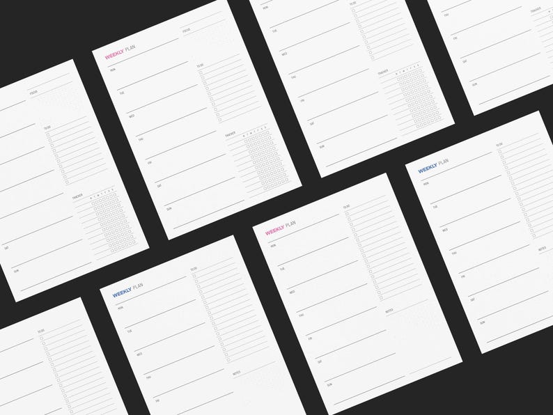 Weekly Planner Bold Modern Printable & Digital | 4 Designs in 5 Sizes ...