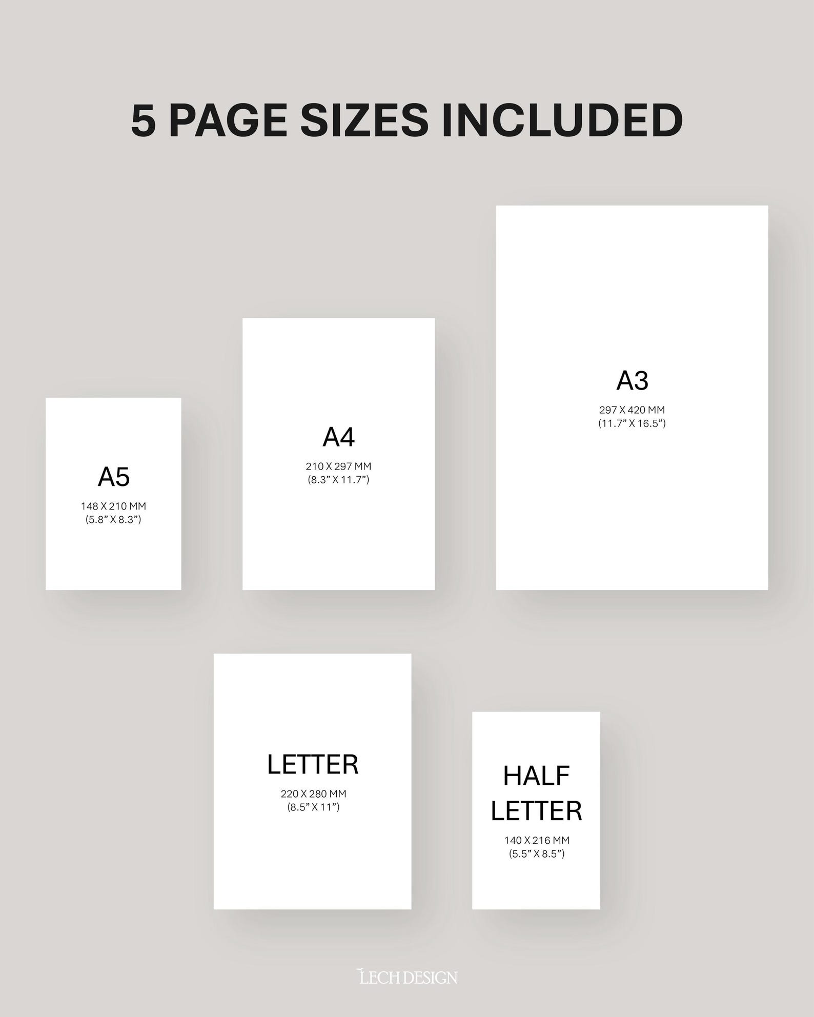 Weekly Planner Bold Modern Printable & Digital | 4 Designs in 5 Sizes ...