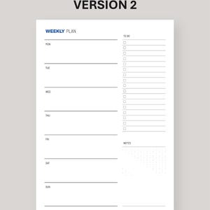 Weekly Planner Bold Modern Printable & Digital | 4 Designs in 5 Sizes ...
