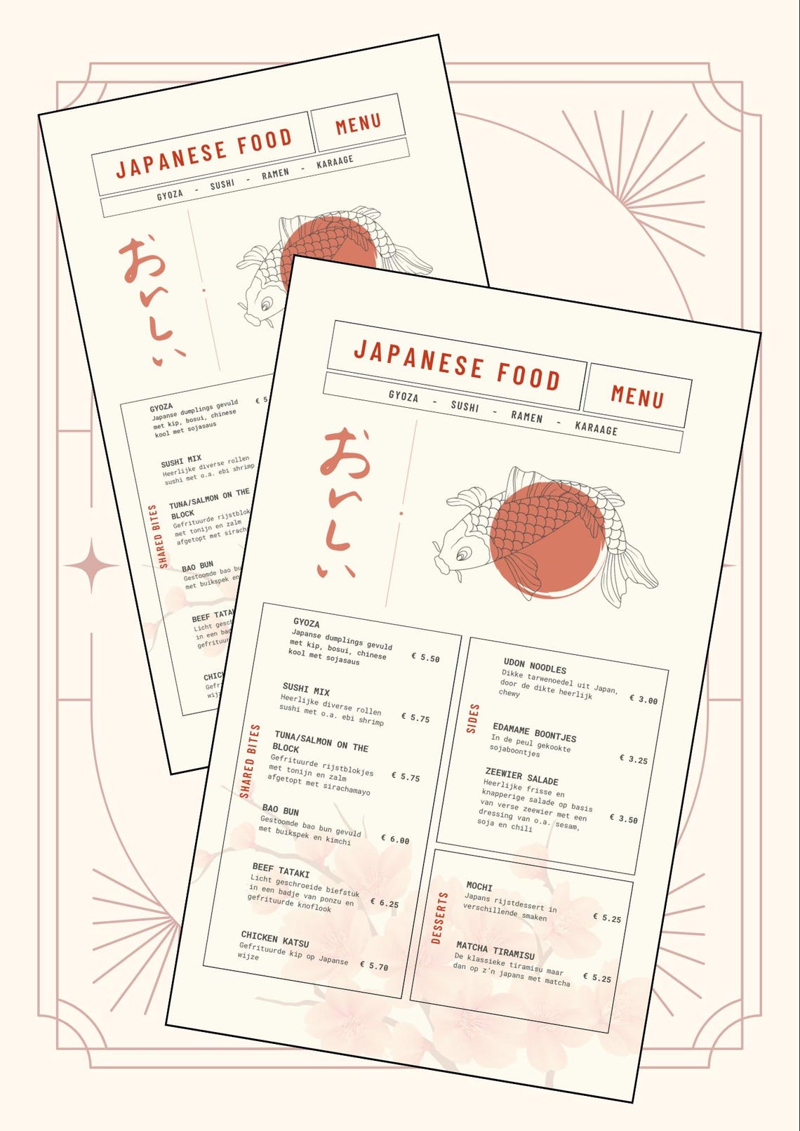 Japanese Menu Template - Etsy