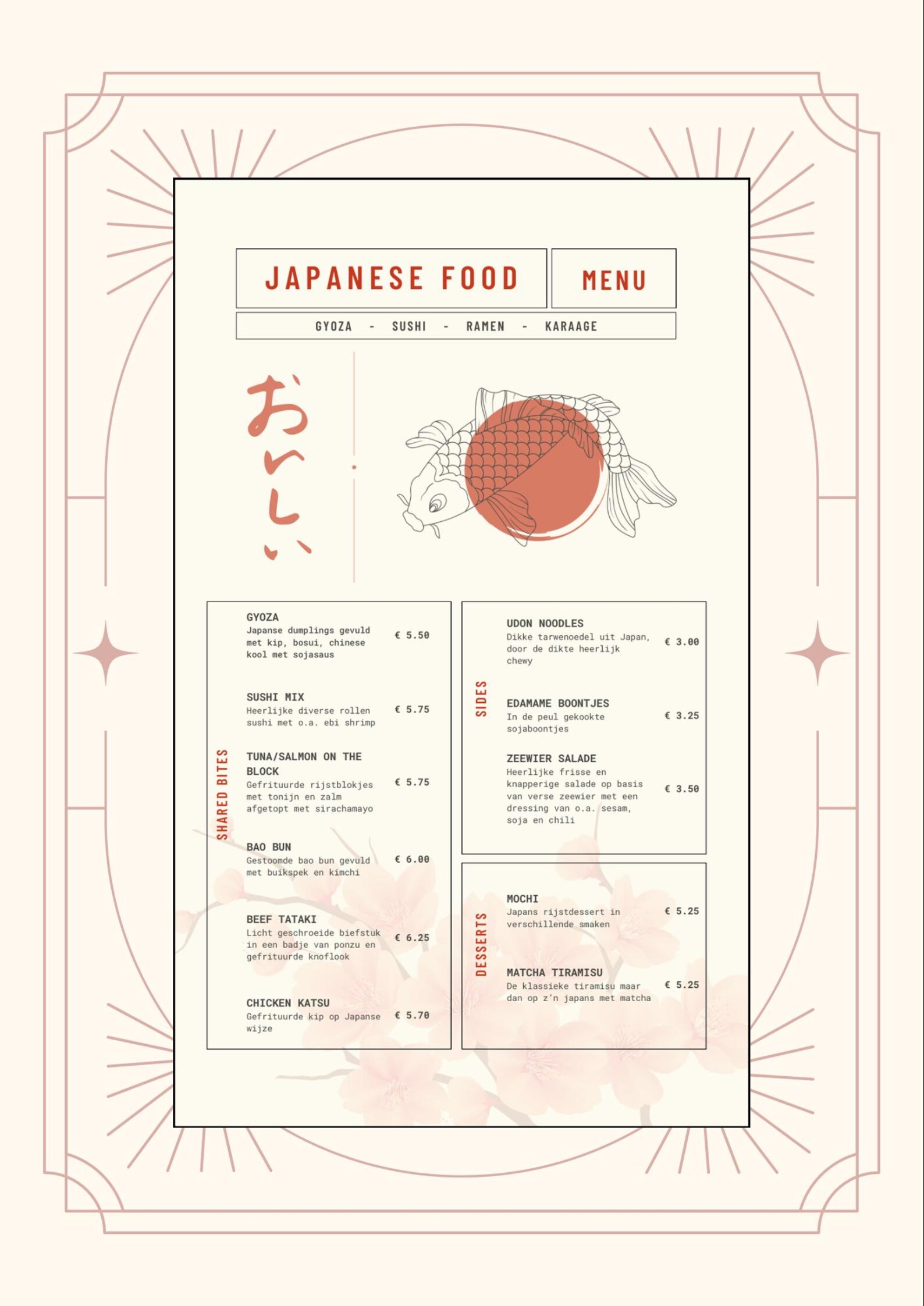 Japanese Menu Template - Etsy