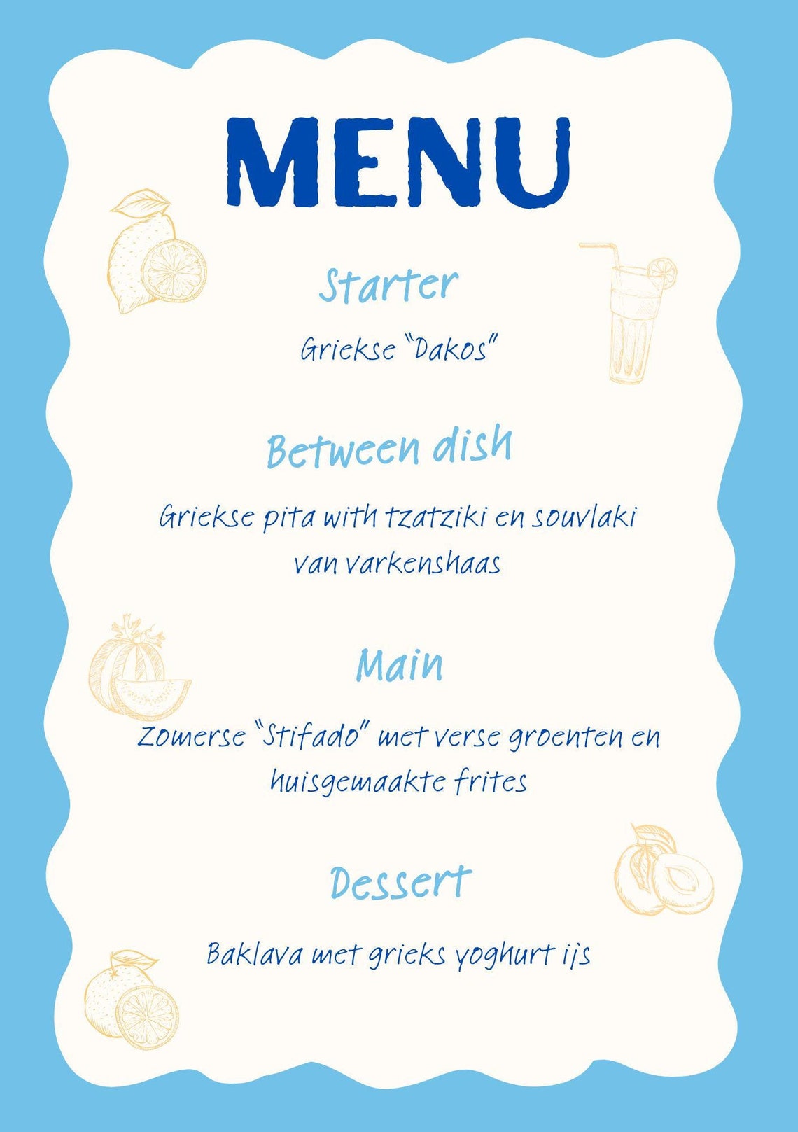 21 Diner Menu - Greek - Etsy