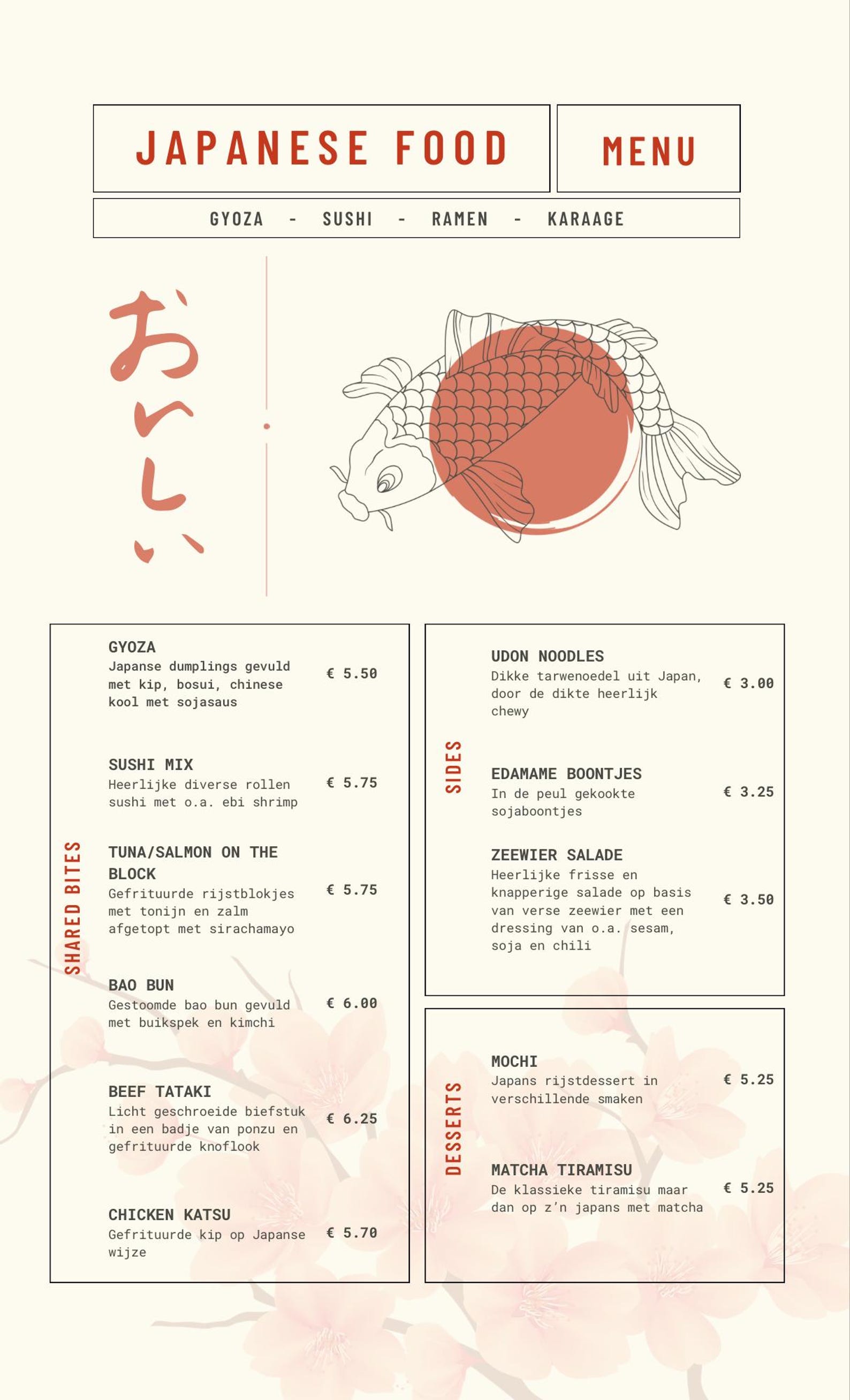 Japanese Menu Template - Etsy