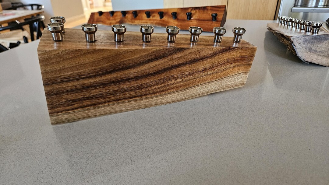 100% Koa Wood Modern Menorah Hanukkiyah - Handmade From Beautiful ...