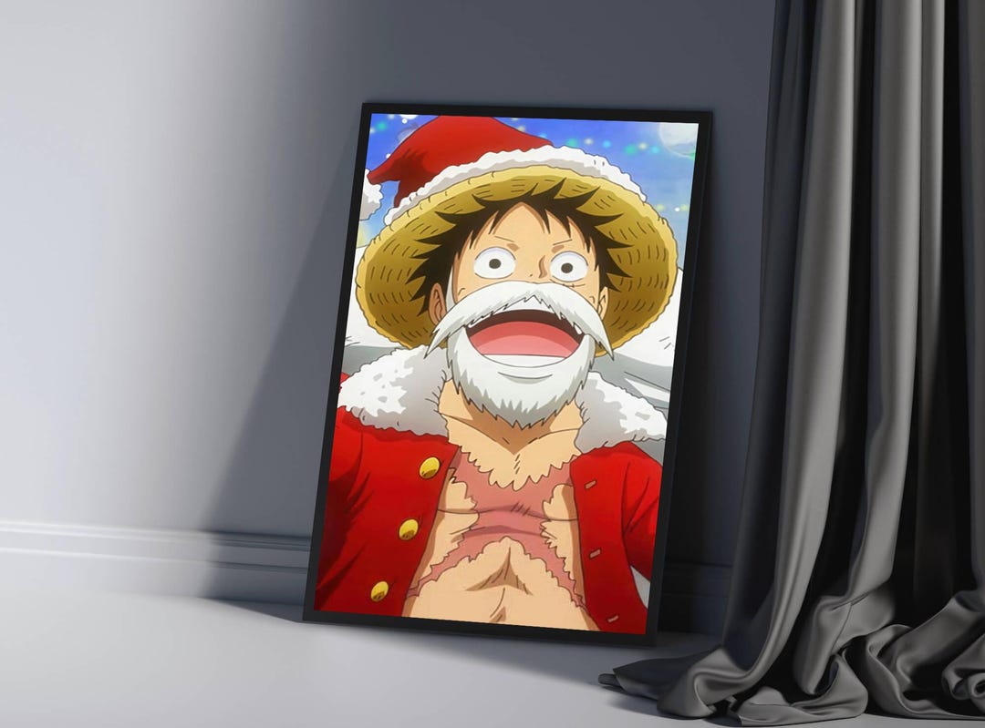 Monkey D. Luffy Christmas Digital Download Print, Monkey D. Luffy ...