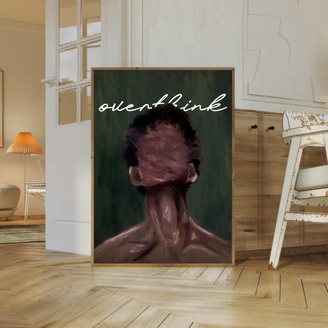 Overthinking Art Print, Overthink Surreal Poster, Unique Retro Digital ...