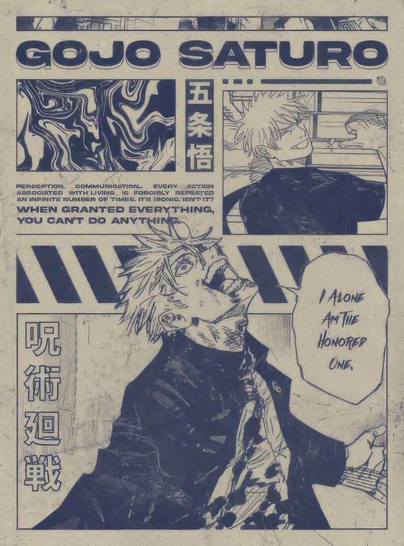 Satoru Gojo Anime Digital Poster, Digital Gojo Satoru Anime Gifts ...