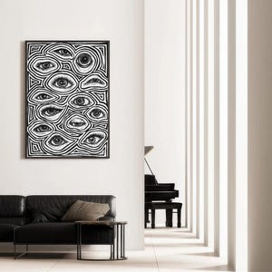Retro Eye Poster, Digital Eye Design Printing, Illusion Eye Print ...