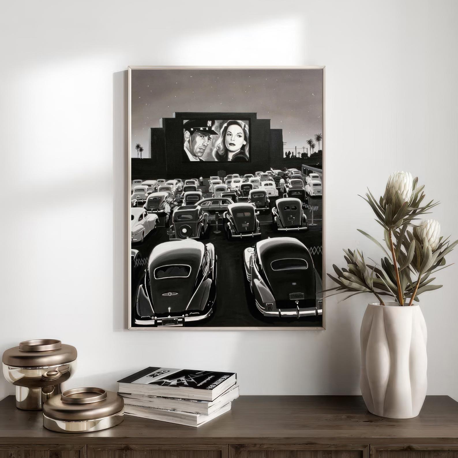 Vintage Drive-in Movie Theater Poster, Drive-in Movie Theater Digital ...