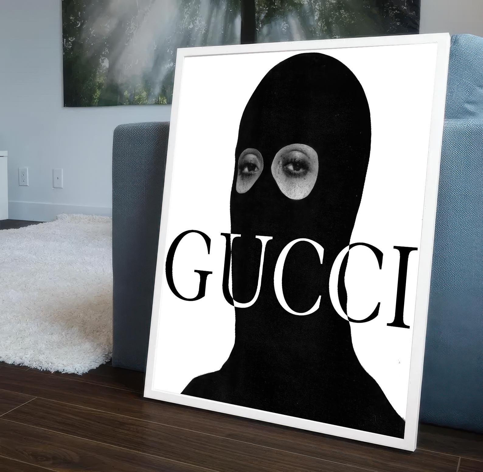 Gucci Digital Art, Gucci Balaclava Poster, Digital Gucci Design, Woman ...
