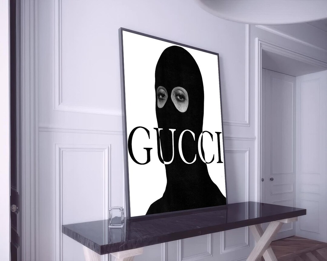 Gucci Digital Art, Gucci Balaclava Poster, Digital Gucci Design, Woman ...