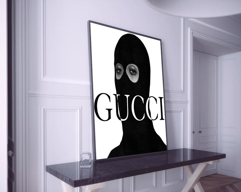 Gucci Digital Art, Gucci Balaclava Poster, Digital Gucci Design, Woman ...